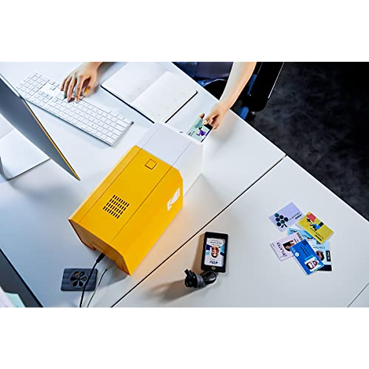 KODAK ID200S Photo ID Card Printer, Easy to Use, Convenient Design, Single Sided Color Printing, 300x1200dpi Edge-to-Edge Printing, Automatic Card Feeder
