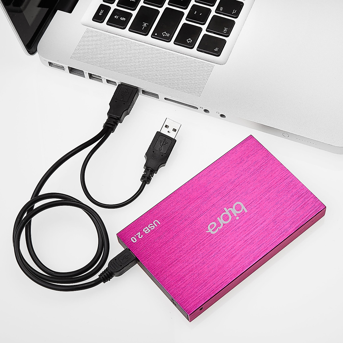 BIPRA 1Tb 1 Tb 2.5 USB 2.0 External Pocket Slim Hard Drive - Sweet Pink - Fat32