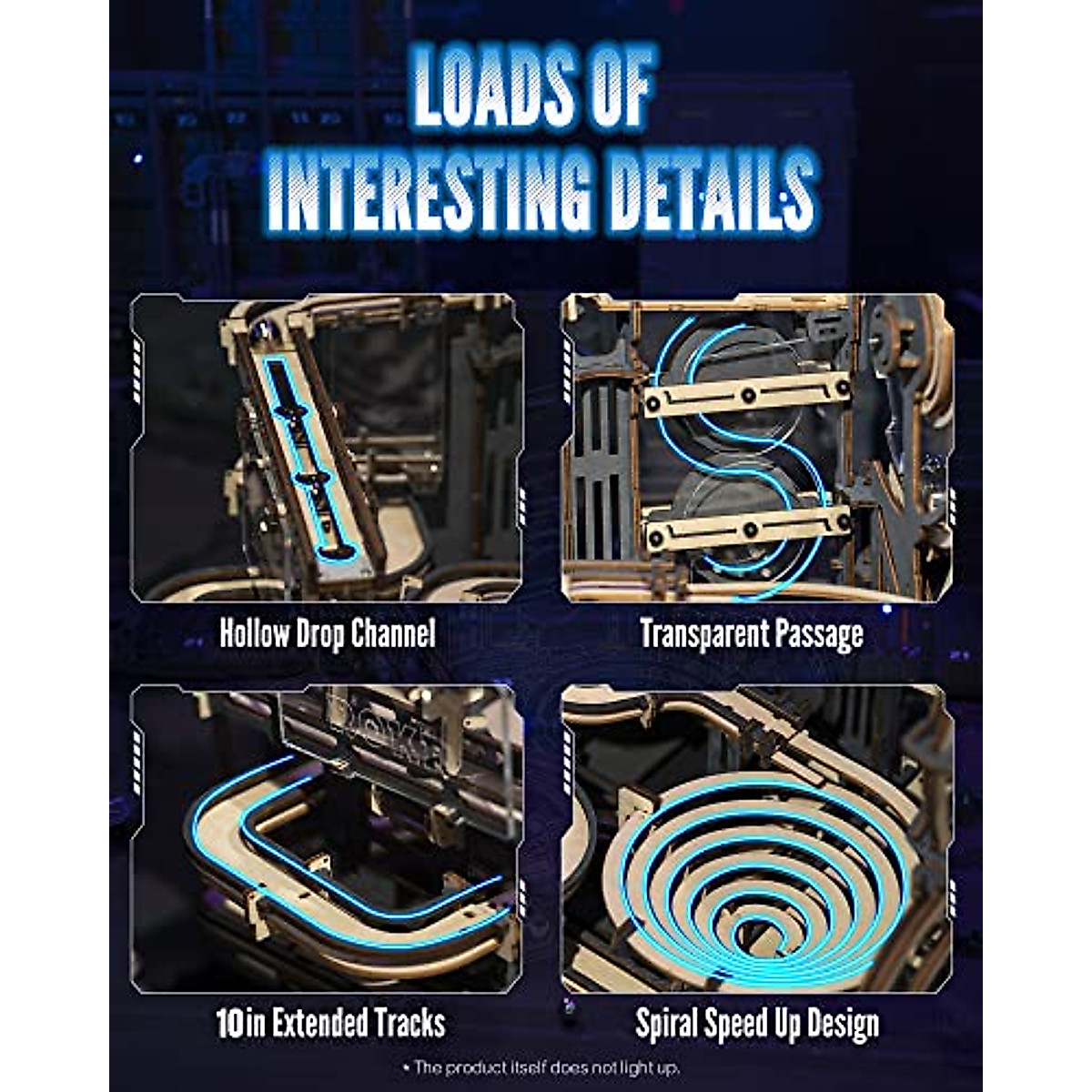 ROKR 3D Wooden Puzzles for Adults Marble Run Model Building Kit(LGA01 Marble Night City)