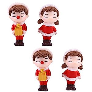 BESTOYARD 4 Pcs Christmas Plastic Ornaments Mini Toy Wedding Mini Couple Statue Bride Groom Figures Mini Christmas Figurines Desktop Toys Miniature Resin Accessories Bridegroom