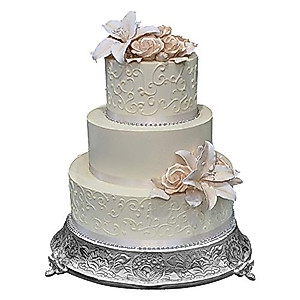 GiftBay Wedding Cake Stand Tapered Round 14" (top) Diameter, Strongly Built For Professional Bakers