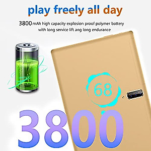 10.1 Inch HD Android Tablet, 8-core IPS Game Tablet PC 5.1 Operating System With WiFi/BT/FM/GPS, 16GB ROM 256GB Expand, Support SIM Communication& Android Voice Call, Dual Cameras