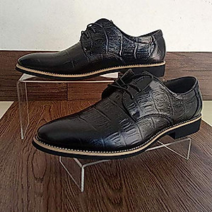 obmwang 3 Pack Large Clear Acrylic Riser Set, Acrylic Display Risers Shelf Showcase Fixtures for Jewelry Display Stand, 5mm Thickness (3 Sizes A)