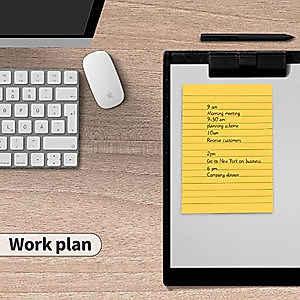 Sticky Notes Colorful Lined Post Memos 4" x 6", Removable Self Sticky Notes Pad for Office,Home,School 6-Pack