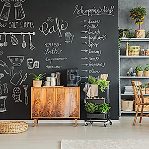 MMFB Black Board Sticker Dry Erase, Chalkboard Wallpaper Stick and Peel Adhesive Roll with 15 Chalks for Wall, Tables, Schools, Home(17.8" X 108", 3 Pack)