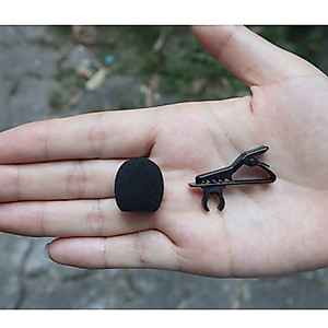 BAISDY 8Pack Mini Size Microphone Windscreen Foam Mic Cover for Lavalier Lapel Microphone with Lapel Clips