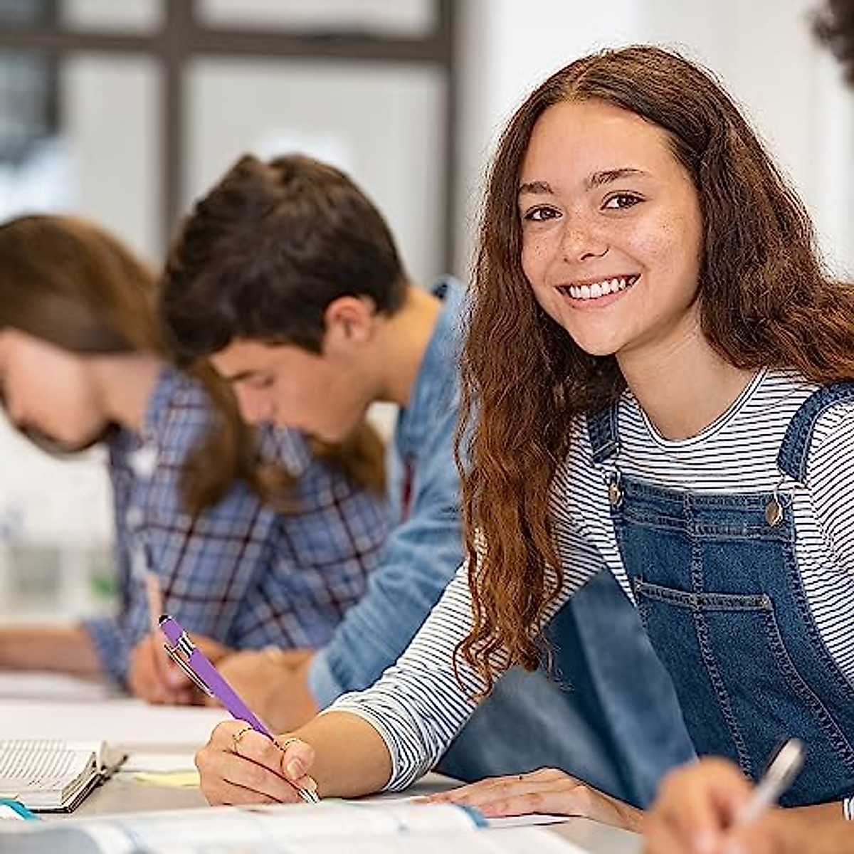 EOOUT 12pcs Ballpoint Pen with Stylus Tip, Soft Touch Click Metal Pen, Stylus Pen for Touch Screens, 1.0 mm Black Ink 12 Colors