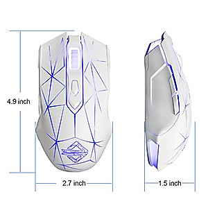 FIRSTBLOOD ONLY GAME. AJ52 Watcher RGB Gaming Mouse, Programmable 7 Buttons, Ergonomic LED Backlit USB Gamer Mice Computer Laptop PC, for Windows Mac Linux OS, Star White
