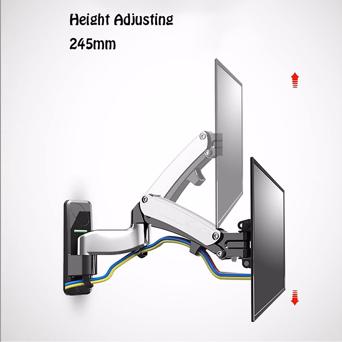 APAINI Spring Dual Arm 40-50" 8-16kg Full Motion Monitor Wall Bracket LCD Tv Mount Holder Support