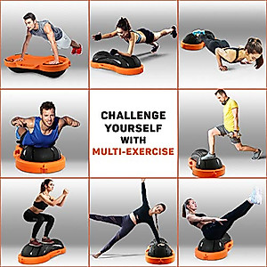 Yes4All 1100lbs Balance Ball, Half Peanut Ball Exercise Workout Trainer, Fitness Yoga Equipment for Core Strength & Stability Push-up, Abs Workout