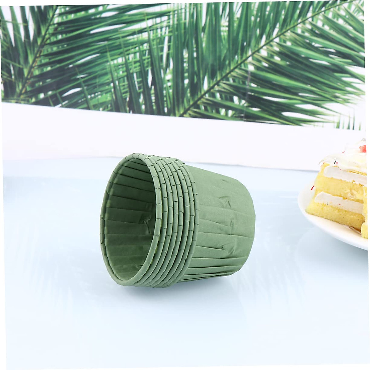 Luxshiny 50pcs Cupcake Paper Liners Muffin Cups Muffin Wrappers Cup Cake Paper Cup Baking Supplies Baking Cups Accessory Cake Cup Wrapping Paper Egg Tart Paper Lining Tulip Green Muffin