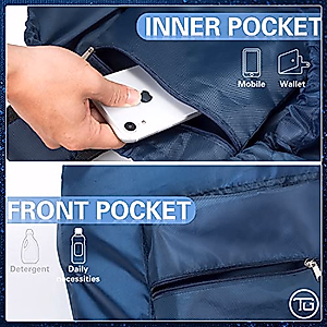 TG XL Laundry Backpack | 20" x 30" inches | Heavy-Duty Water-Resistant Laundry Bag for Dorm Room| Fully Padded Adjustable Straps | Chest Strap | Multiple Storage Space