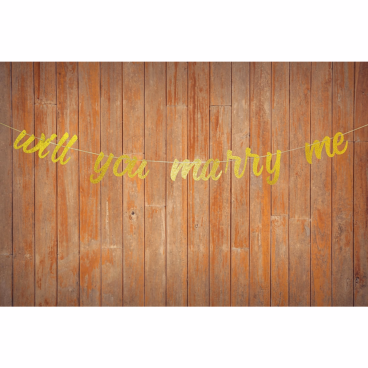 Etaredkj Gold Glitter Will You Marry Me Banner for Bachelorette Party Decor Bridal Shower Wedding Engagement Party Supplie