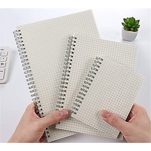 Yansanido 6 Pcs A6 Graph Paper Clear Hardcover Spiral Notebooks Journals Planner 5.7 Inch x 4.1 Inch 160 Pages (80 Sheets) Thick Paper (Grid 6 Pcs)