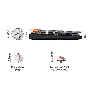 Keychron K3 Version 2, 84 Keys Ultra-Slim Wireless Bluetooth/USB Wired Mechanical Keyboard with White LED Backlit, Low-Profile Gateron Mechanical Brown Switch Compatible with Mac Windows