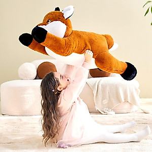 IKASA Giant Fox Stuffed Animal Plush Toy, 30" Large Big Soft Toys for Kids Girls Boys Girlfriend Childrens