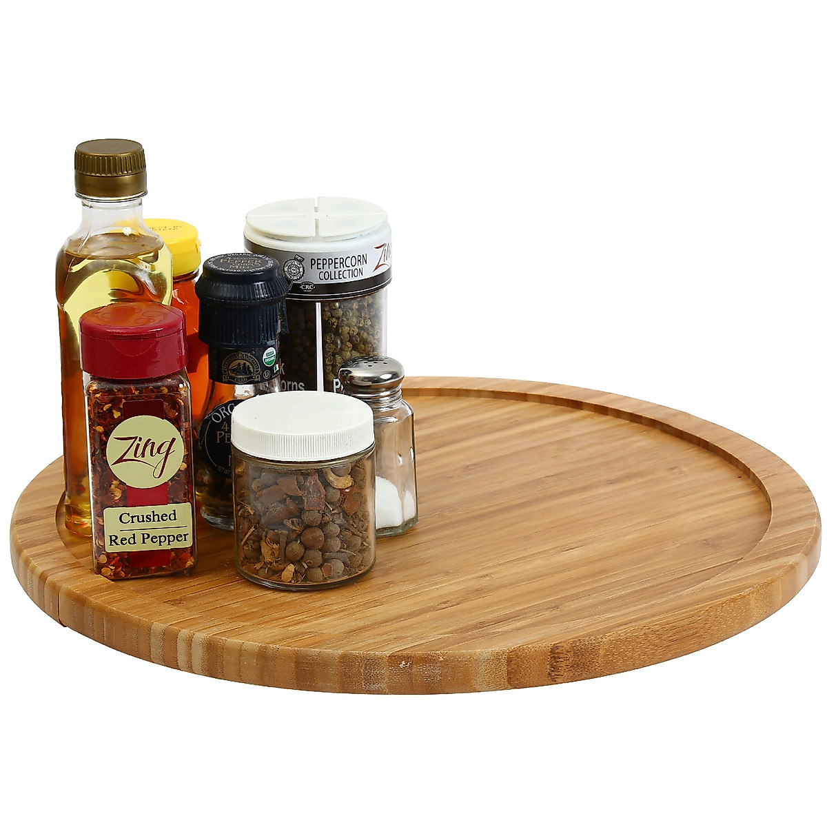 YBM HOME Bamboo Lazy Susan Single Turntable (1, 18")