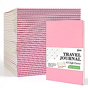 feela 36 Pack Soft Cover Journal Bulk, Lined Blank Travel Journal for Women Men Writing, Notebooks College Ruled for Work, Note Taking Notebook School Business Supplies, 8.2” x 5.5”, A5, Pink