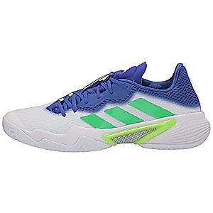 adidas Men's Barricade 12 Racquetball Shoe, White/Screaming Green/Sonic Ink, 11