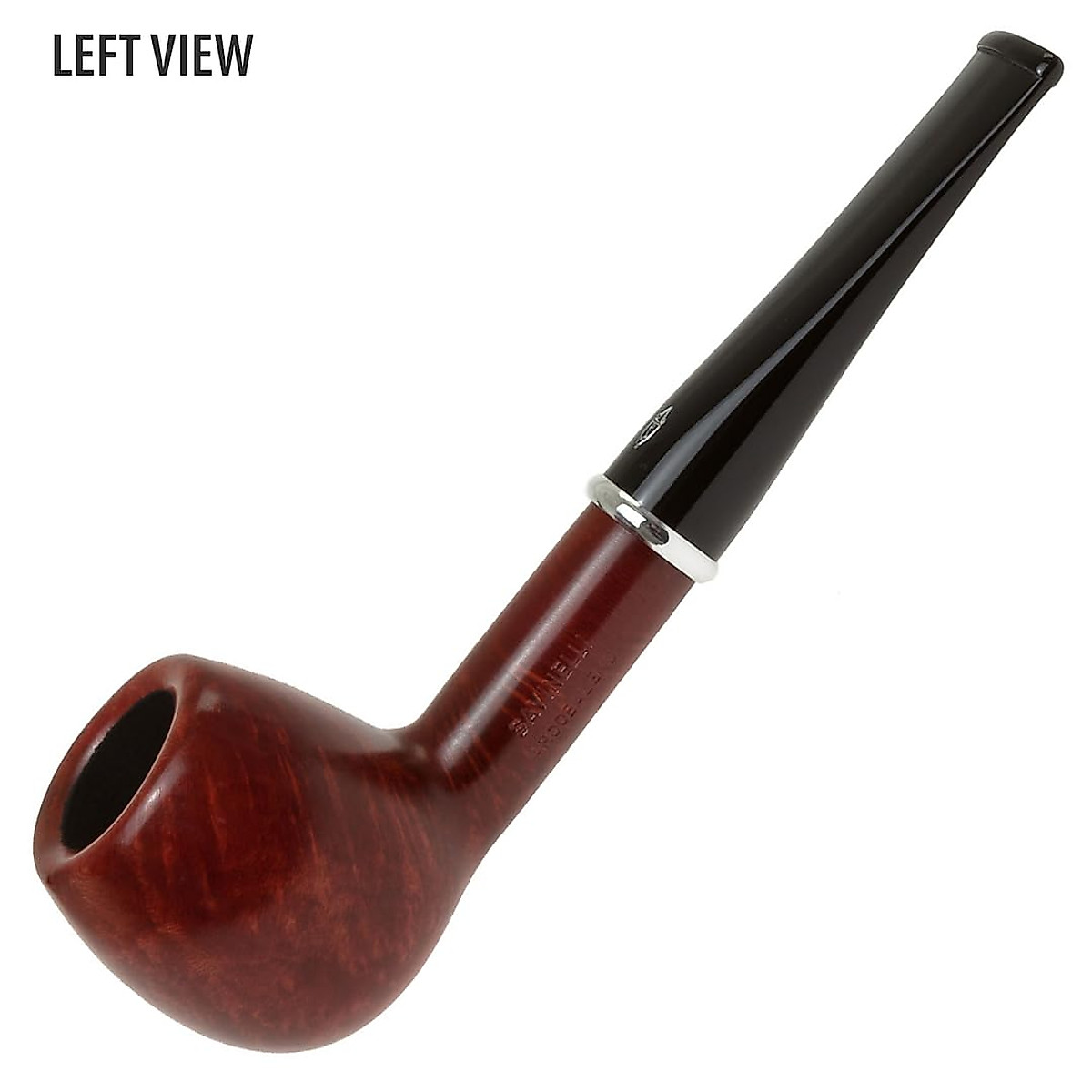 Arcobaleno Red Savinelli Tobacco Pipe - Naturally Stained & Handmade Tobacco Pipe From Italy, Colorful Straight Stem Pipe, Briar Wood Tobacco Pipe (Red, 207)