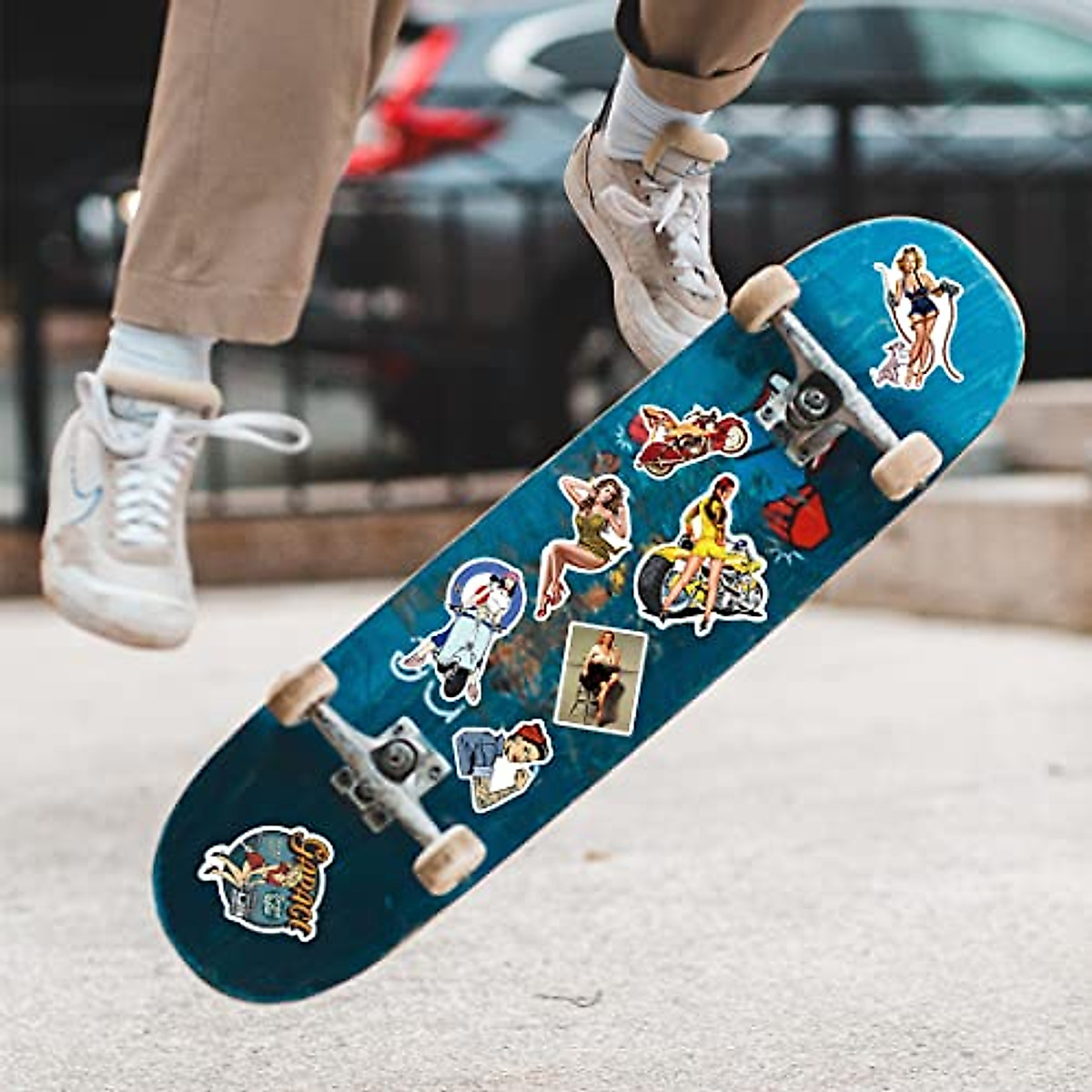 Pinup Girl Stickers 100 pcs Retro Vintage Stickers Vinyl Waterproof Stickers for Girls Adults Men Bike Luggage Car Laptop Skateboard Motorcycles