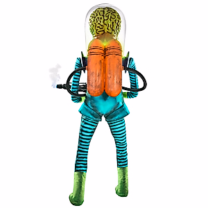 Spirit Halloween Mars Attacks! 6.5 Ft Martian Warrior Animatronic | Animated Decoration | IR Sensor Activated