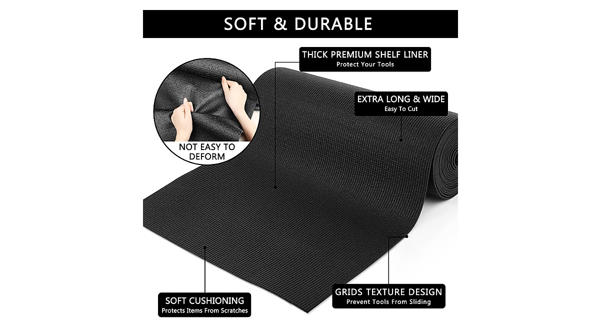 Foam Rubber Toolbox Shelf Liner – Non-Slip, Sound Absorbing & Protective