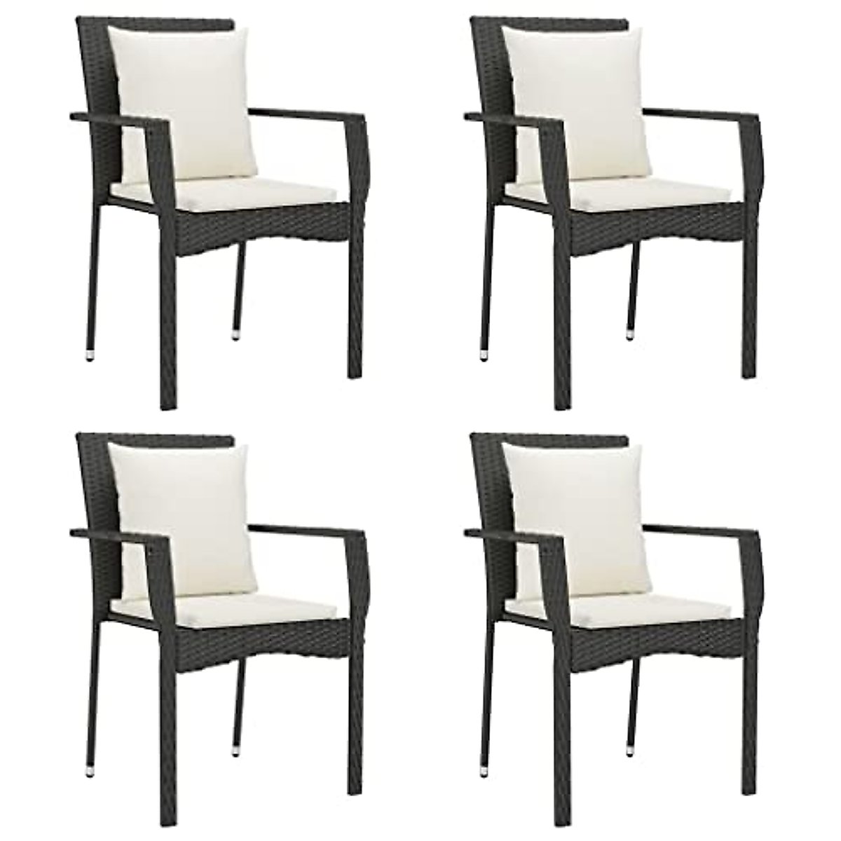 WFAUIBR Dining Set with Cushions 5 Piece Patio ，Bistro Sets,Coffee Table Sets, Whether You Have a Balcony, Lawn, Garden, or Poolside, This Set is Outdoor Spaces，Black，5 Piece 35.4"