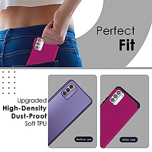 PT Tempered Glass + Shockproof Hybrid Cover Phone Case for Nokia G310 5G + Gift Stand (Dark Pink)