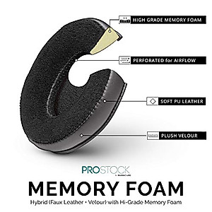 ProStock Hybrid - Custom Upgraded ATH M50X Replacement Ear Pads, Improved Comfort, No Change in Sound, Crafted Earpads Desgined for ATH M50X, M50BTX, M40X Headphones