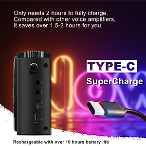 YOCEWECA Voice Amplifier with Wired Microphone Headset 20W Personal Sound Amplification Supports Mute/Bluetooth 5.0/ TWS/Recording, Portable Speaker and Mic for Teachers, Instructors,Tour Guides, etc