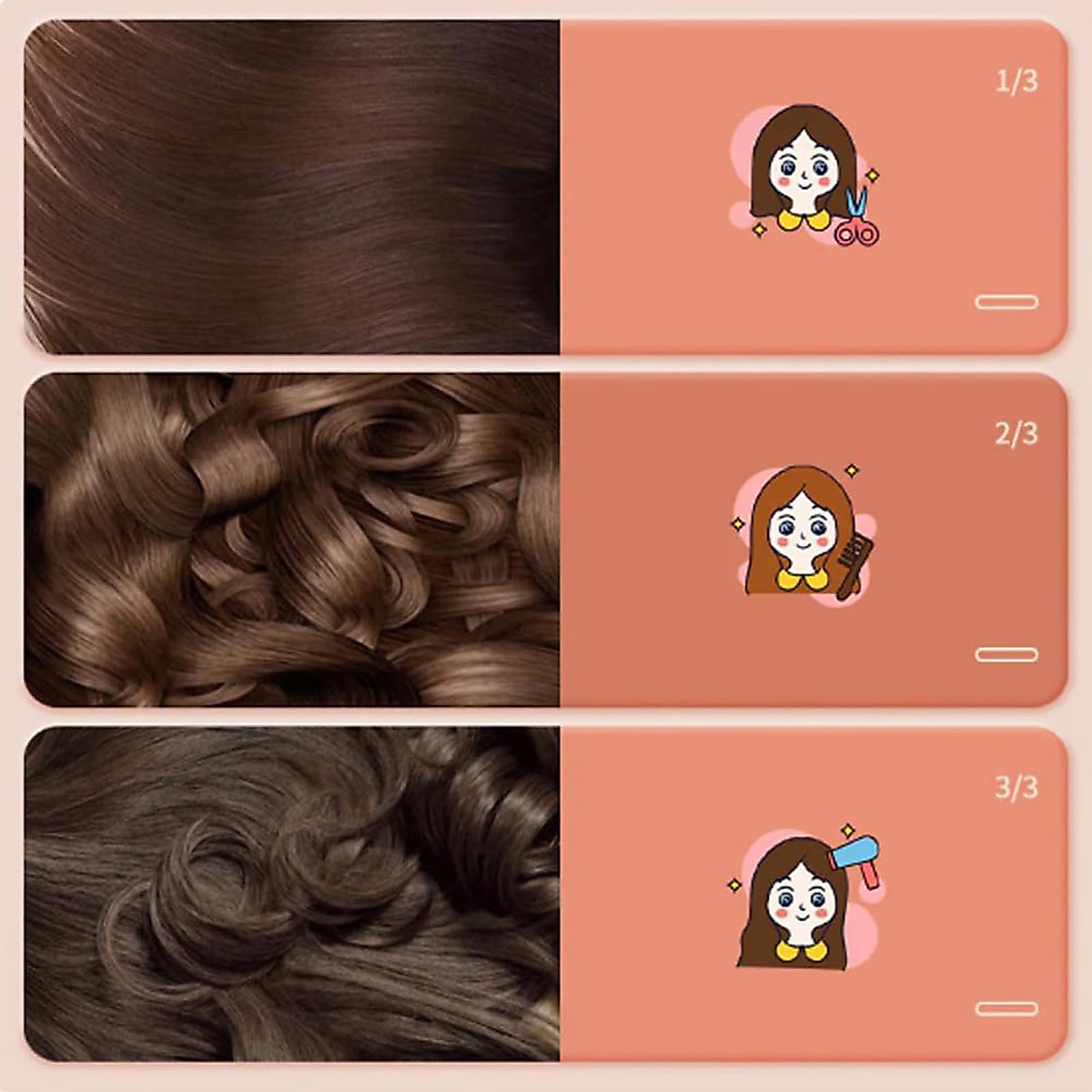 Cordless Auto Hair Curler, Mini Curling Iron, 2 in 1 Hair Straightener Flat Iron Curler Beauty Heating Curler Professional Hair Styling Tool (Green)