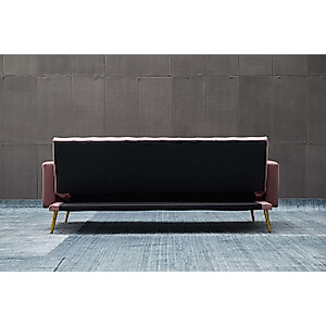 75" Futon Sofa Bed,Sleep Sofa,Modern Folding Futon Set,Velvet Convertible Recliner Lounge for RV,Small Apartment,Living Room,500 lbs Capacity