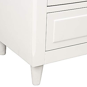 Knocbel 3-Drawer Night Stand, Solid Wood Bedside Nightstand Sofa Side End Table, Fully Assembled, 28.1" H x 27.9" W x 16.9" D (White)