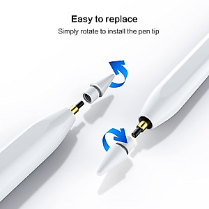 Replacement Tips for iPad Pen 1st Gen & 2nd Gen, High Sensitivity iPencil Nibs Compatible with Original Apple Pencil Tip iPad Pencil 1st/2nd Generation, Smooth Durable Tip Replacement White 2Pack