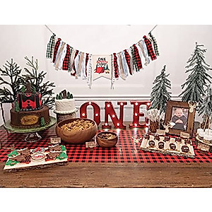 One Happy Camper Banner For 1st Birthday - Buffalo Plaid Highchair, Camping High Chair Banner, Wild One Banner, Woodland Banner, Lumberjack Banner, Buffalo Plaid Highchair Banner