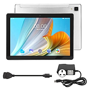 Jakoo HD Tablet, Silver Gray Type C Rechargeable Tablet 8. inch 6000 mAh Rechargeable for Painting UK Plug