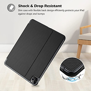 ProCase iPad Pro 12.9 Inch Case 2022 2021 2020 2018 with Pencil Holder, Folio Stand Smart Cover for iPad Pro 12.9 6th Gen 2022/5th Gen 2021/ 4th Gen 2020/ iPad Pro 12.9" 3rd Gen 2018 -Black