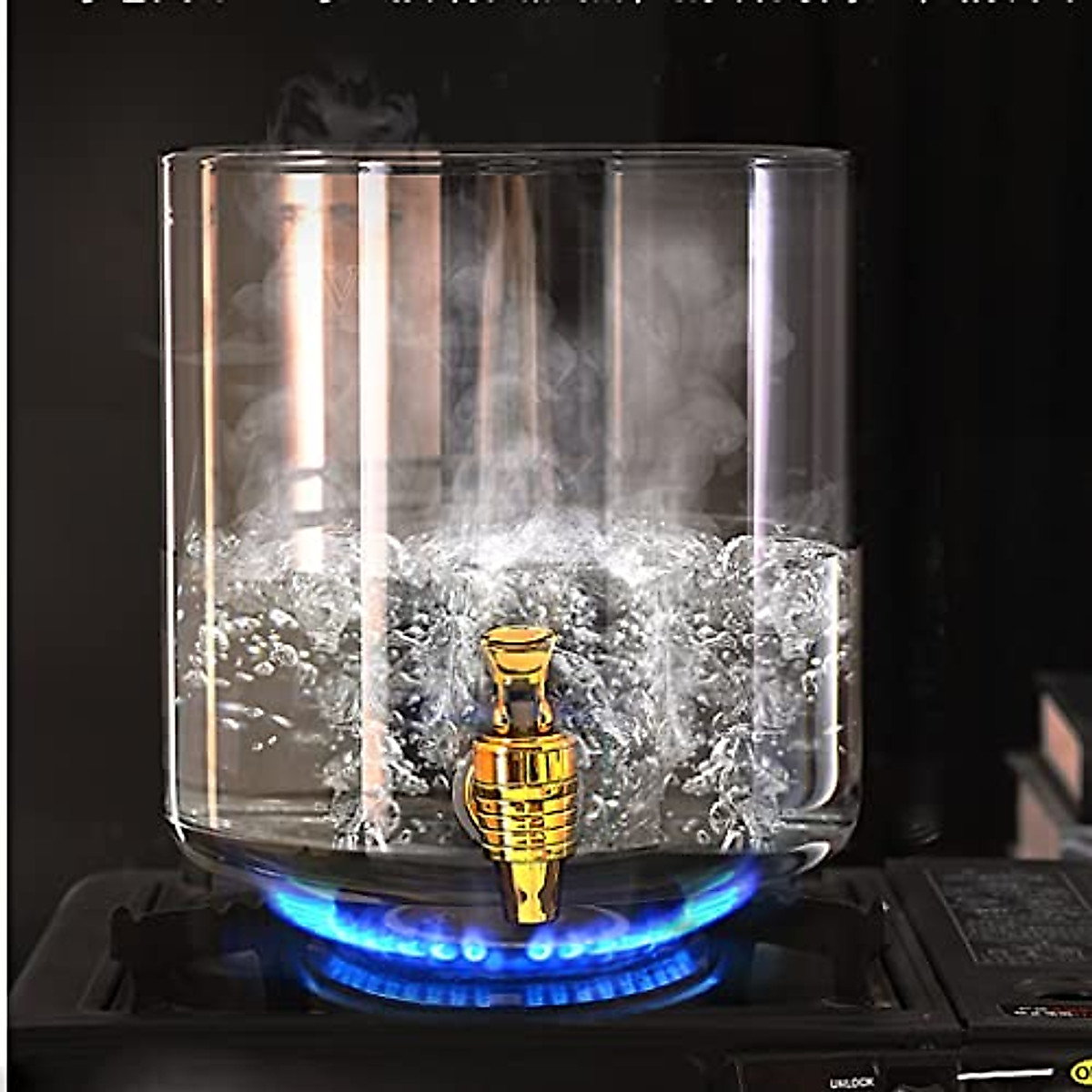 EVANEM with Faucet Glass Cool Kettle Living Room Ceramic Cup Set Tea Cup Set Fruit Tea Bucket Cold Kettle (Color : E, Size : As the picture shows)