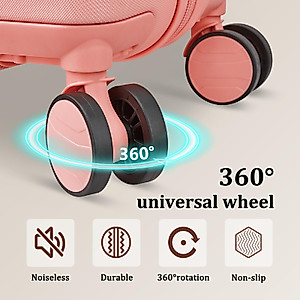 imiomo 24 IN Checked Luggage, Suitcase with Spinner Wheels, Hardside 3PCS Set Lightweight Rolling Travel Luggage with TSA Lock(24"/Pink)