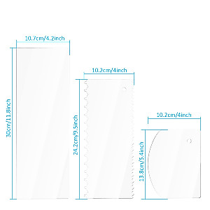 Cake Scraper 6 Pieces Acrylic Cake Smoother Scraper Cake Decorating Comb Icing Smoother Pastry Cutter for Mousse Butter Cream Cake Decoration, 11 Patterns for Different Shapes of Cake Edges