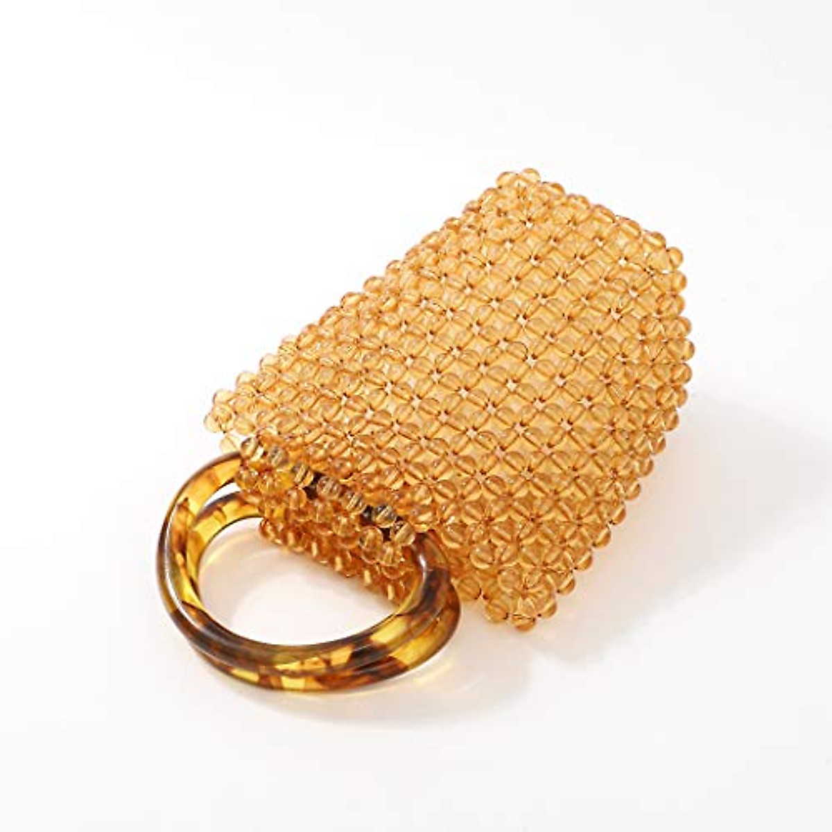 YUSHINY Women Colored Transparent Beaded Acrylic Handbag Handmade Evening Bags for Wedding Party