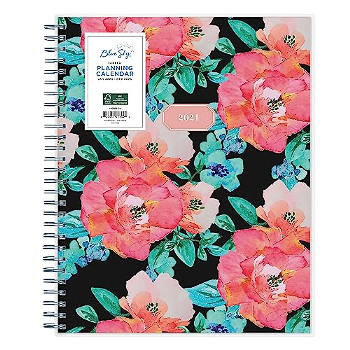 Blue Sky 2024 Weekly and Monthly Planner, January - December, 8” x 10.875”, Frosted Cover, Wirebound, Ayana (142999-24)