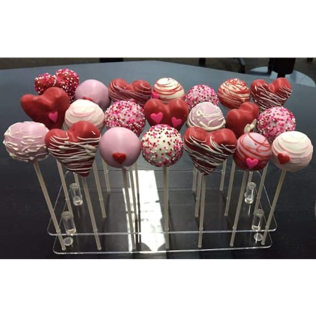 Goabroa Cake Pop Stand, 21 Holes Clear Acrylic Cakepops Display Stand, Visually Appealing Transparent 21 Holders Party Cake pop Lollipop Stand