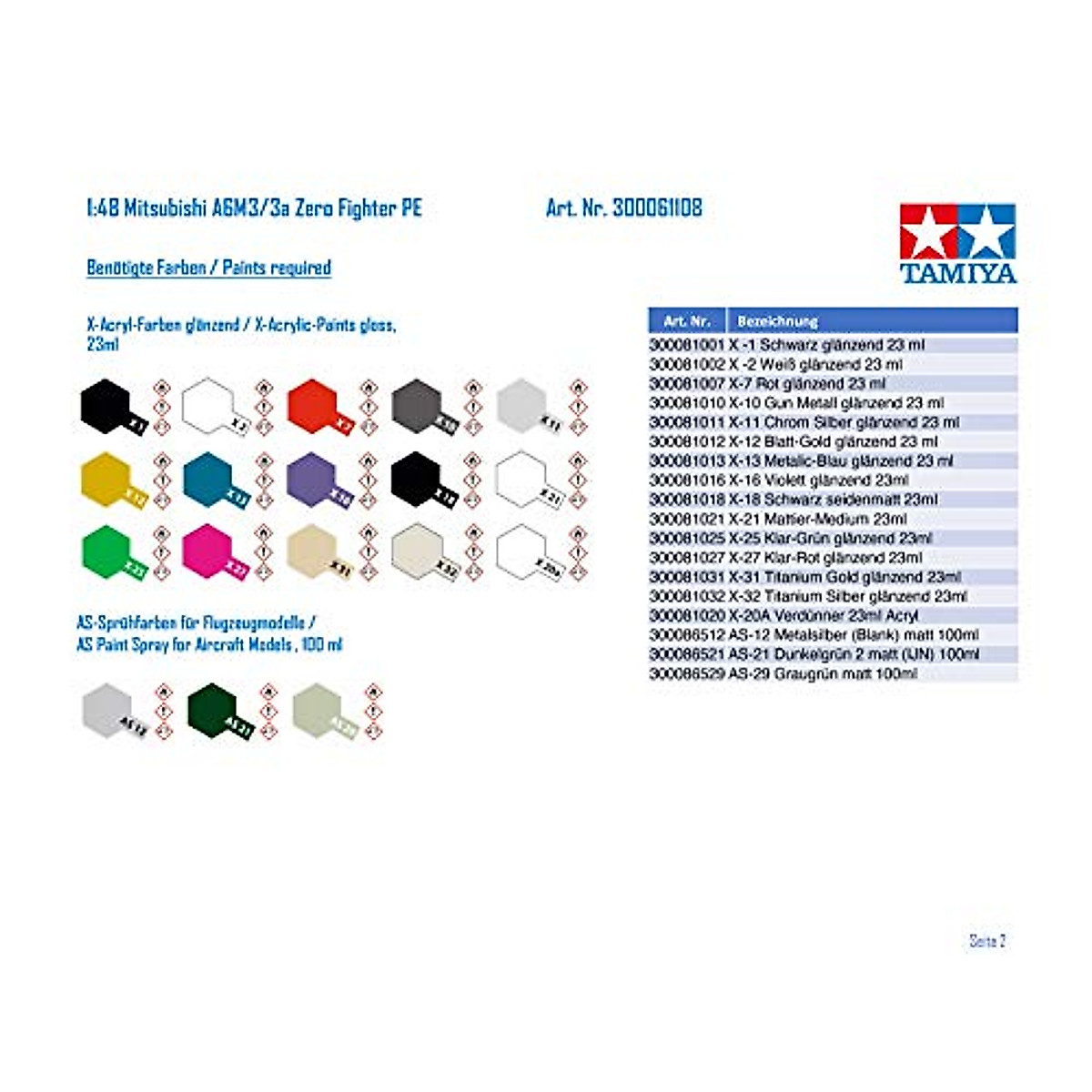 Tamiya 61108 1/48 Mitsubishi A6M3/3A (Zeke) Plastic Model Airplane Kit