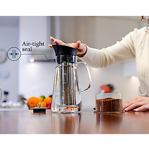 Cuiscent Cold-Brew Coffee Maker, 1350ml capacity,Stainless Steel 304 filter, includes cleaning brush