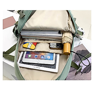 MWZING Kawaii Backpack with Lunch bag Kawaii Shoulder Bag Cute Aesthetic Backpack with Cute Pin Accessories Plush Pendant PINK