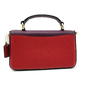 COACH Women's Mini Josie Top Handle Crossbody Shoulder Bag (Crossgrain Leather - Colorblock - Boysenberry Multi)