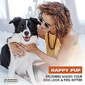 Wahl Premium Patented Dual Level Sensitive Skin Pet Slicker – Ergonomic handle makes Deshedding, Grooming and Brushing Comfortable for you and your Dog or Cat - 858500