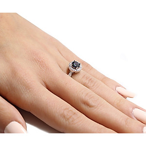 CloseoutWarehouse Rainbow Simulated Topaz Cubic Zirconia Embraced Round Solitaire Ring Sterling Silver Size 10